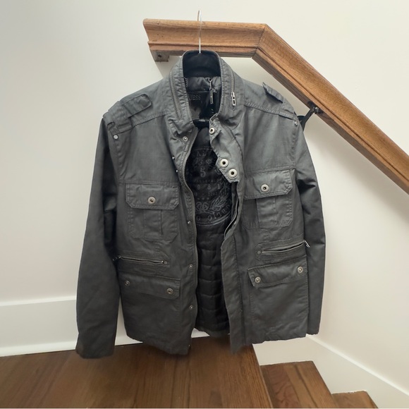 Guess | Jackets & Coats | Mens Guess Jacket Gray Size Large Faint Plaid ...